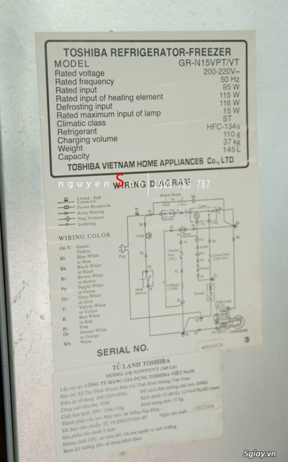 Tủ Lạnh - - Dư dùng, cần bán tủ lạnh 145 lít hiệu Toshiba GR-N15VPT/VT | 5giay