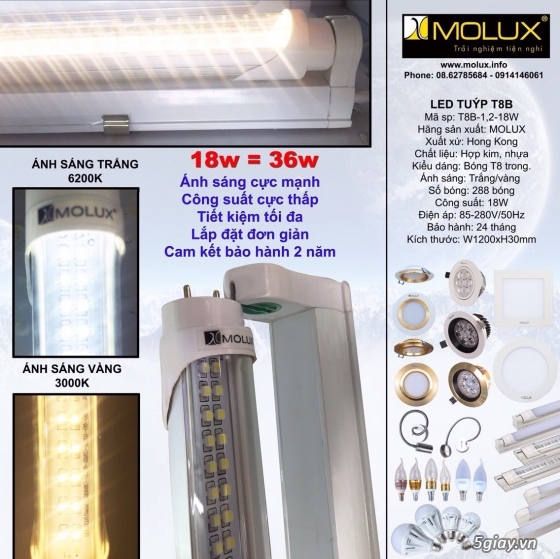 Toàn Quốc - - đèn led molux siêu sáng - hàng có thương hiệu - bảo hành ...