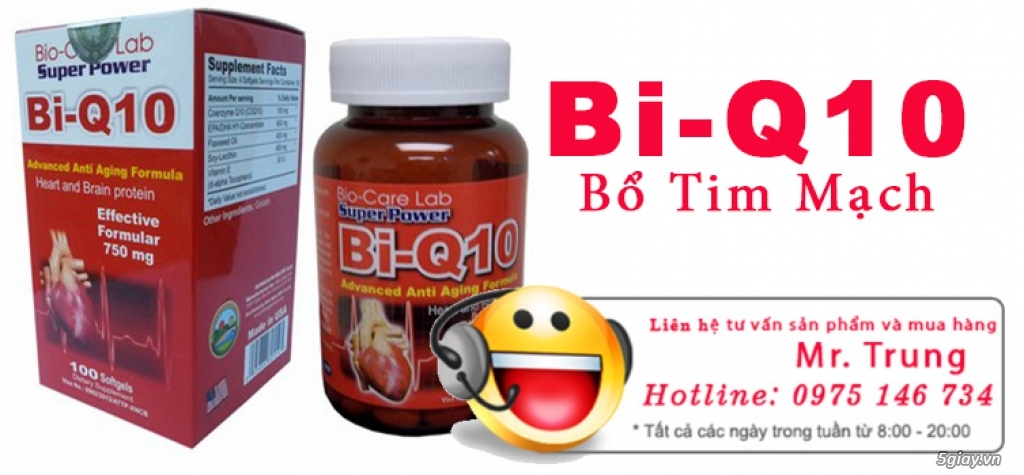 Thuốc bổ tim mạch của Mỹ Bi-Q10 | 5giay