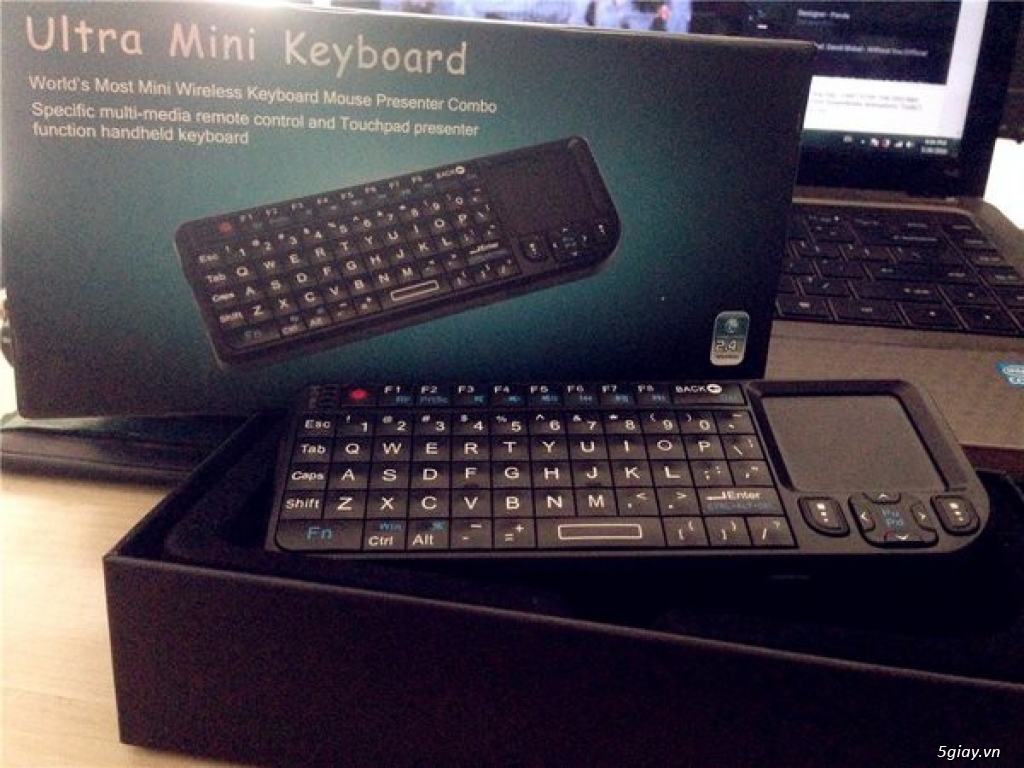 Ultra Mini Keyboard Bluetooth kiêm bút trình chiếu RT-UMK-100-RF | 5giay