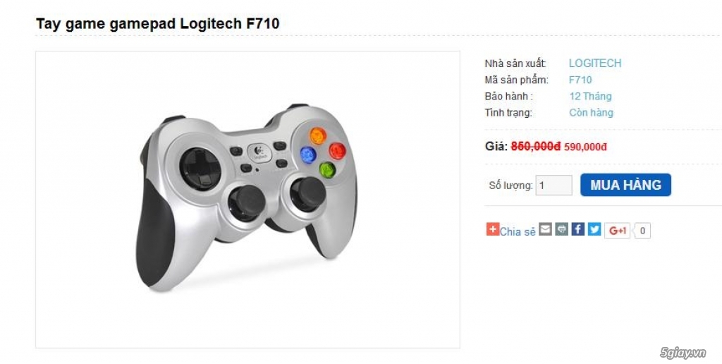 Tay game Wireless chính hãng Logitech F710 (mới 100%) | Viết bởi tieubaoga