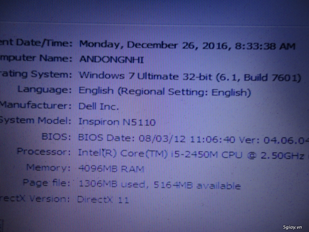 Dell inspiron I5 5110 | 5giay