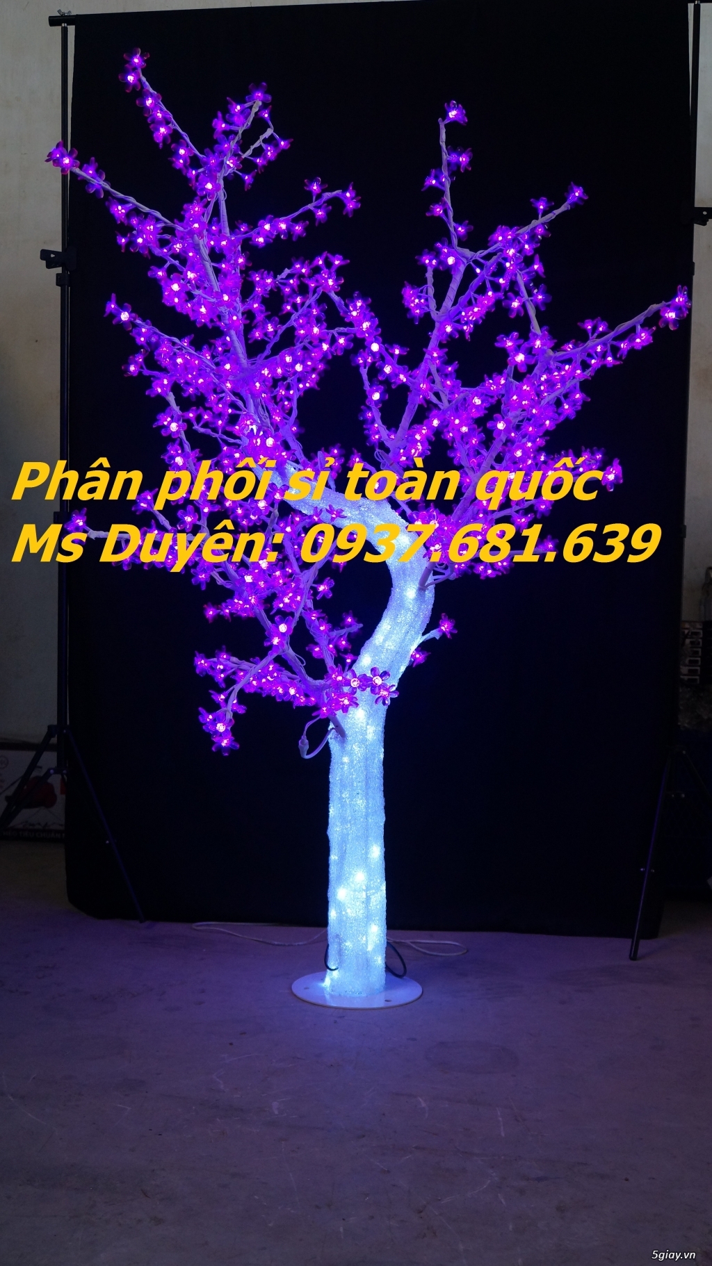 Cay Hoa den led, den cay hoa dao, den cay la phong, cay dao 768 | 5giay