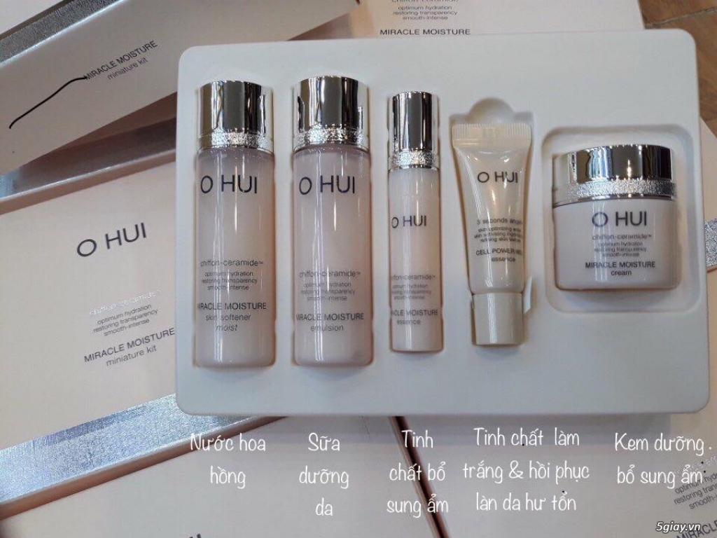 Set Mini Dưỡng Ẩm Sáng Hồng Da Ohui Miracle Moisture (Set Mini 5sp) | 5giay