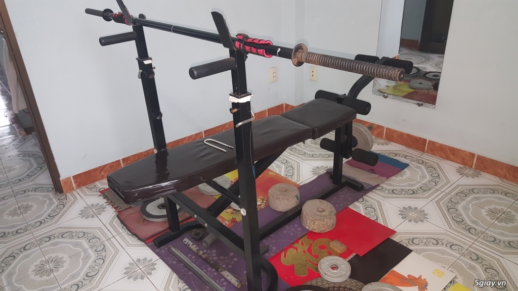 Dàn ghế tập tạ thể hình đa năng cũ + tạ | 5giay