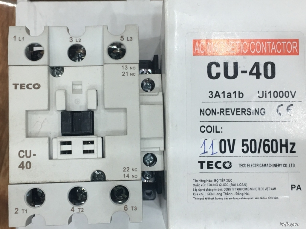 Contactor Teco 3 pha - 110V - CU-40 | 5giay