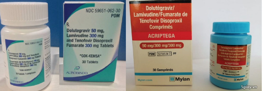 Thuốc Acriptega mylan Arv 3 trong 1 Pep 3 thành phần điều trị Hiv | 5giay