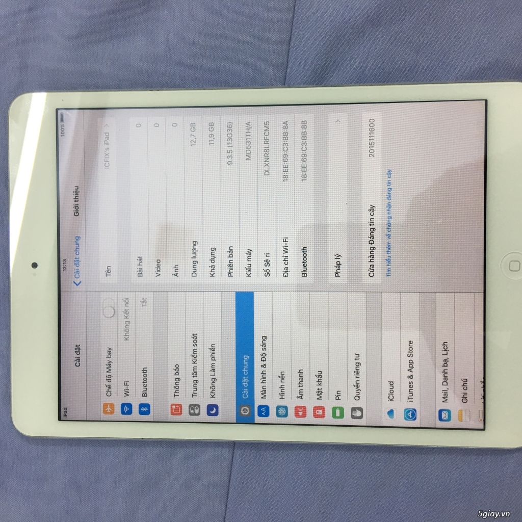 Ipad mini 1 Wifi 16Gb White | 5giay