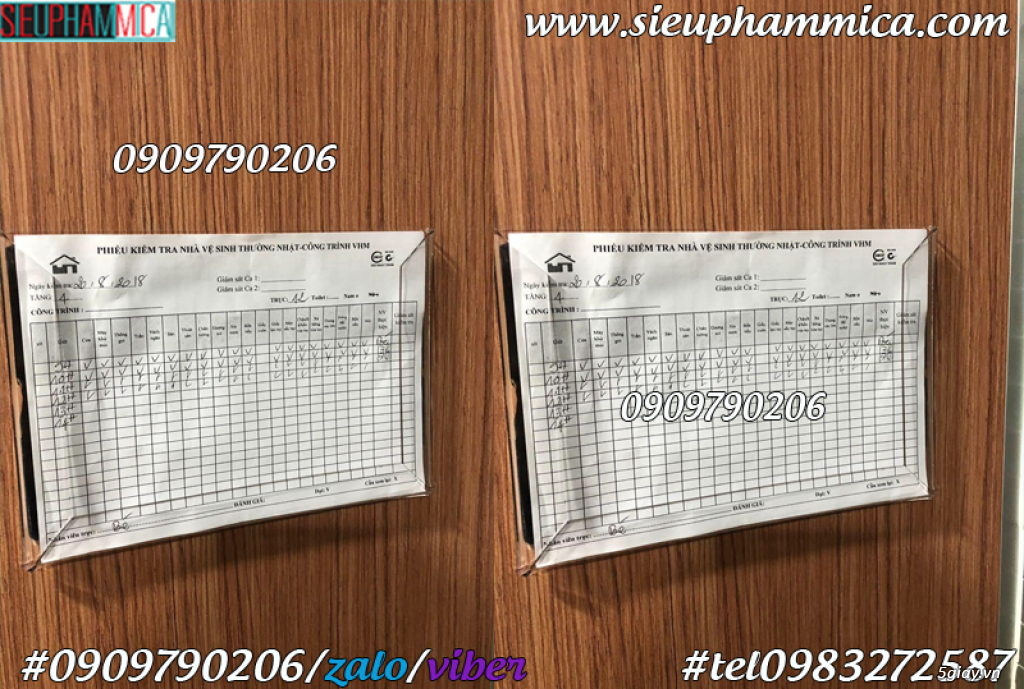 Mẫu kệ checklist vệ sinh thường nhật. hộp checklist mica | 5giay