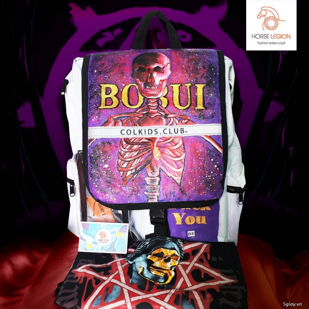 custom balo theo yêu cầu xương bobui | 5giay