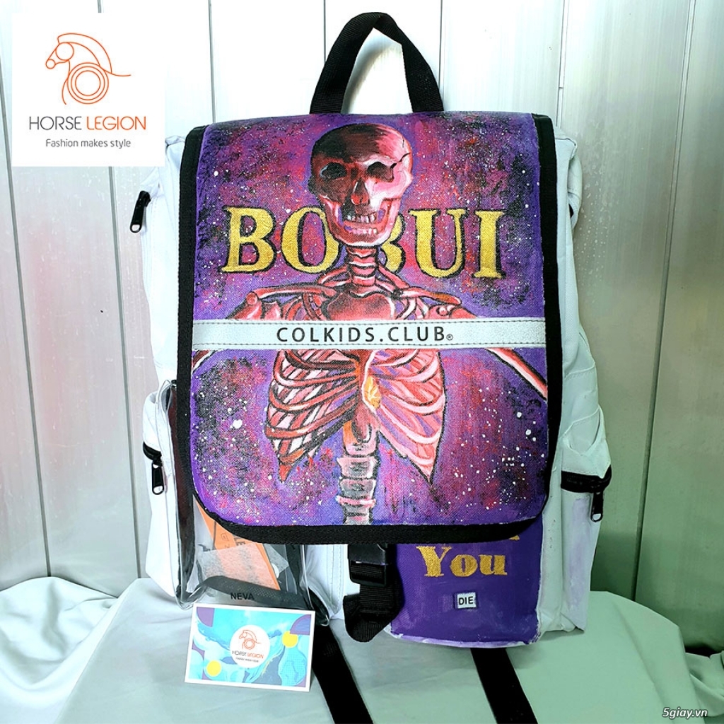 custom balo theo yêu cầu xương bobui | 5giay