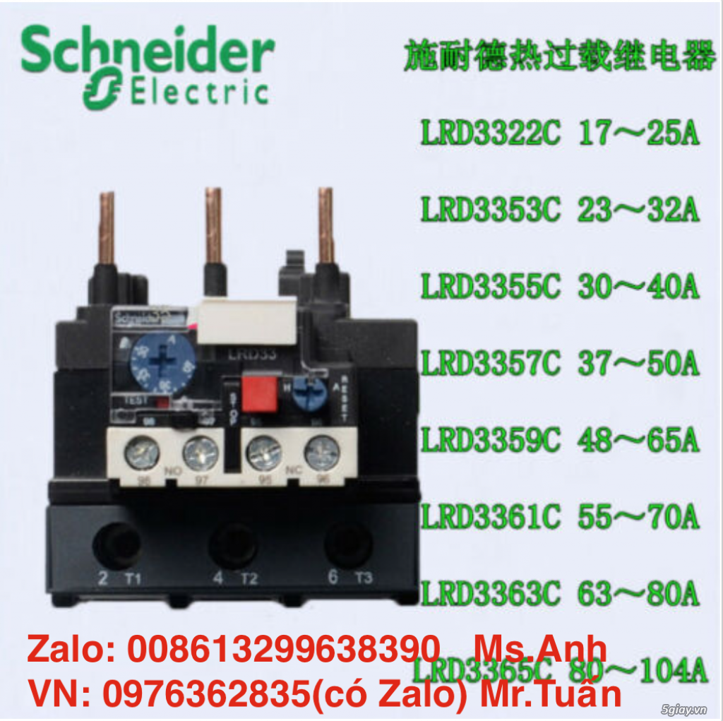 Cung cấp Rơ le quá tải nhiệt Schneider LRD3363C LRD3322C LRD3353C LRD3 ...