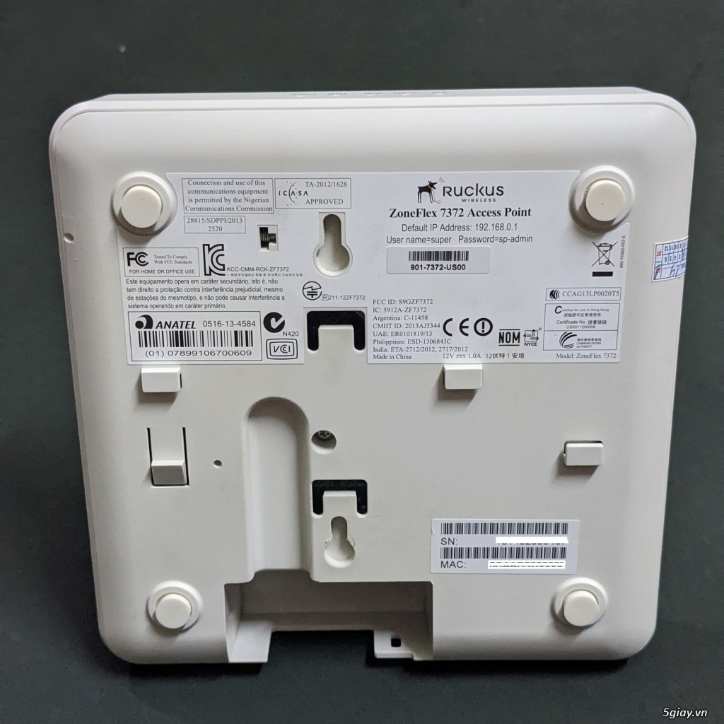 Bộ phát wifi chuyên dụng Ruckus ZoneFlex AccessPoint 7372 | 5giay