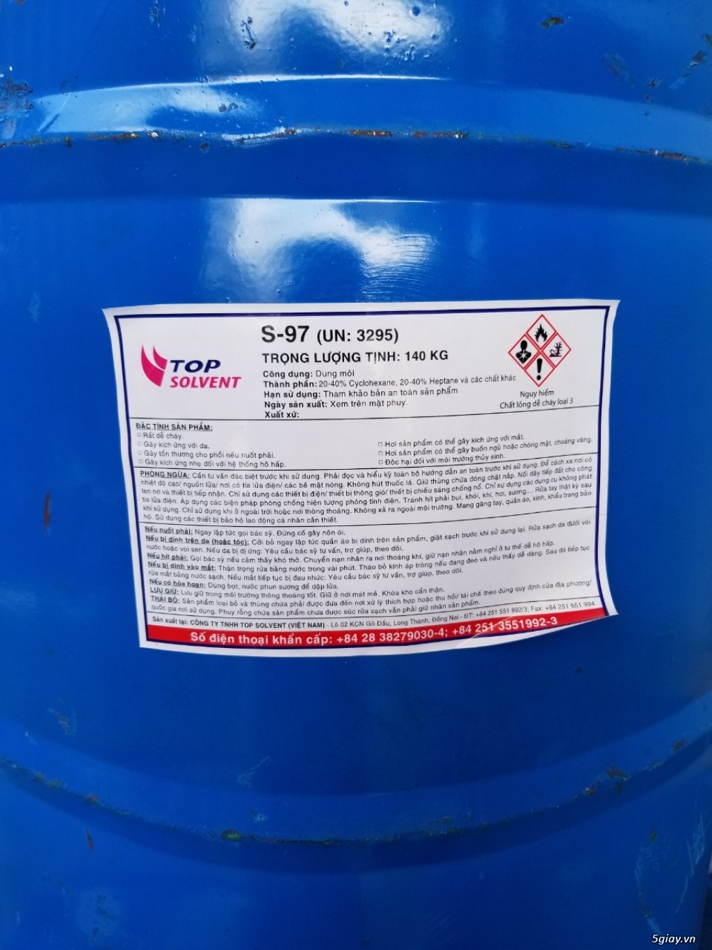 Dung môi cao su DSP 80/100 và Topsol S97, CAS No: 64742-49-0 | 5giay