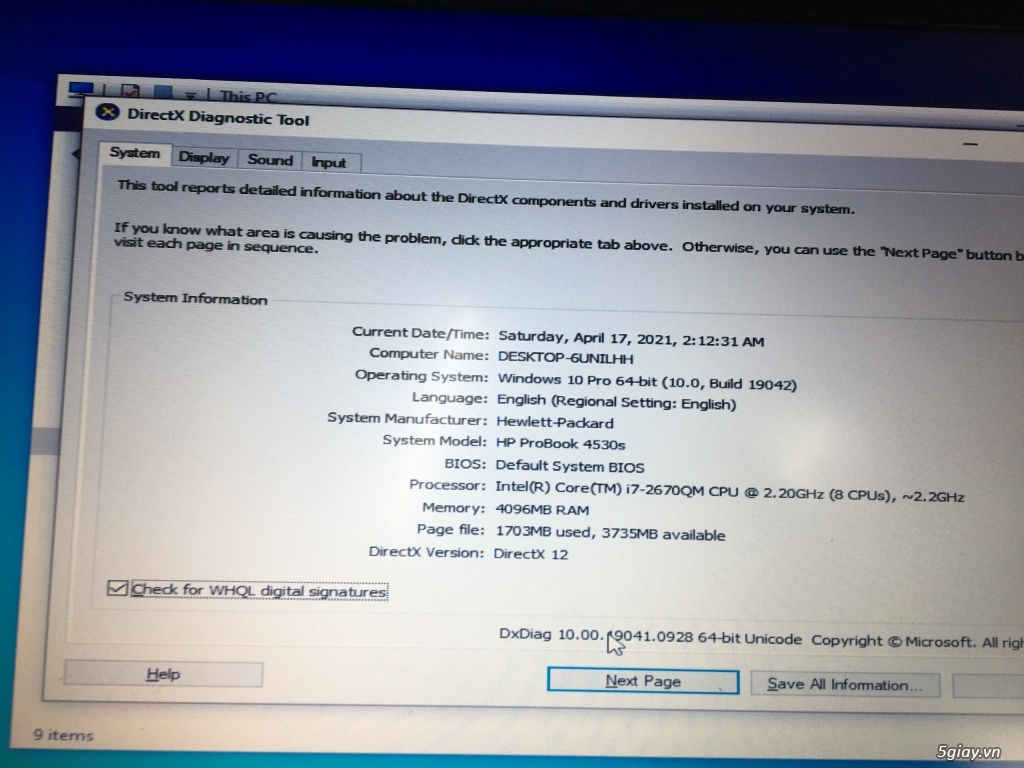 HP PROBOOK 4530S | 5giay