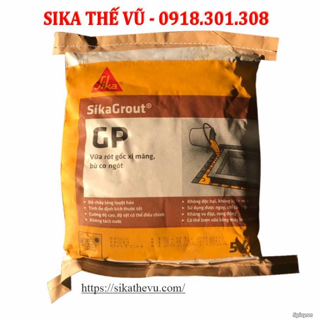 Sika Grout GP 5kg Vữa Rót Gốc Xi Măng Không Co Ngót | 5giay