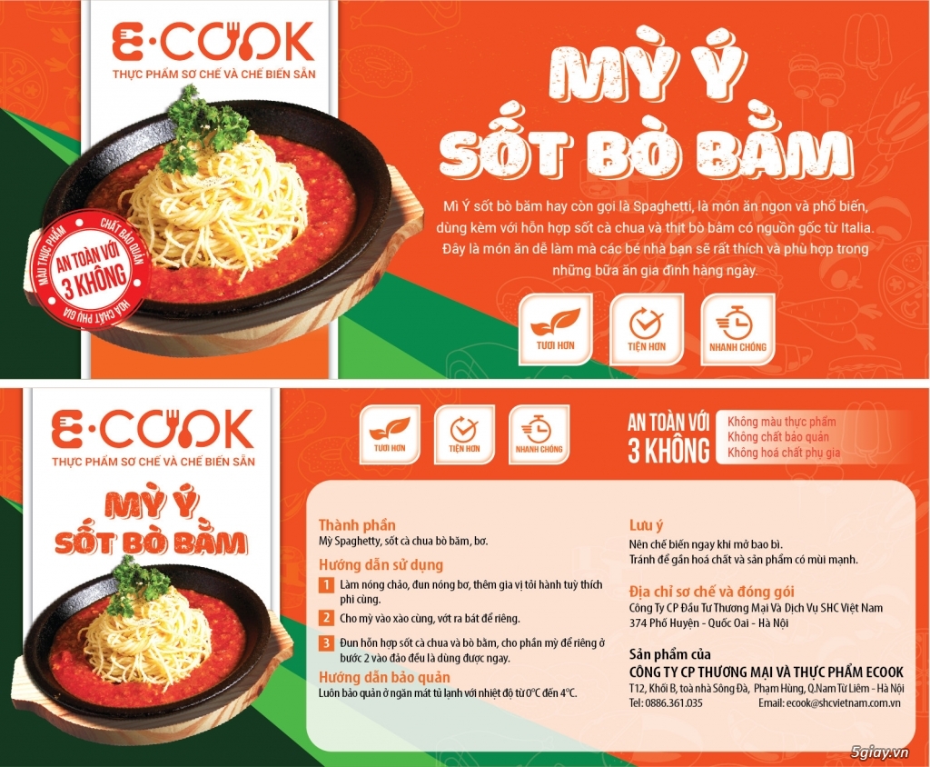 Ecook- Thực phẩm sơ chế sẵn | 5giay