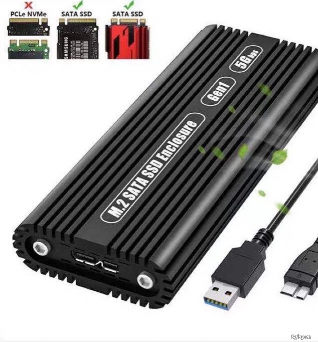 Box SSD M2 SATA Vỏ hợp kim cao cấp | 5giay