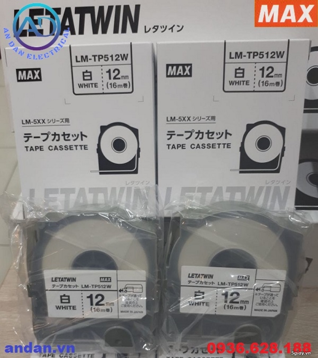 Băng nhãn in MAX LM-TP509Y, LM-TP509W, LM-TP512Y, LM-TP512W | 5giay