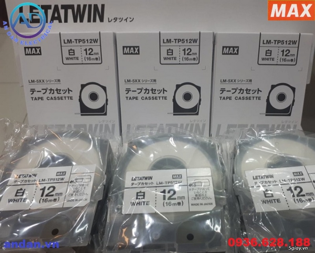 Băng nhãn in MAX LM-TP509Y, LM-TP509W, LM-TP512Y, LM-TP512W | 5giay