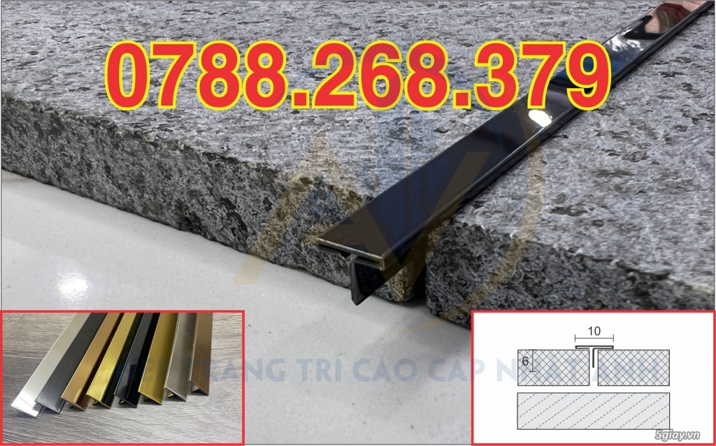 Nẹp T inox 304 màu đen xước - nẹp T10mm inox màu đen | 5giay