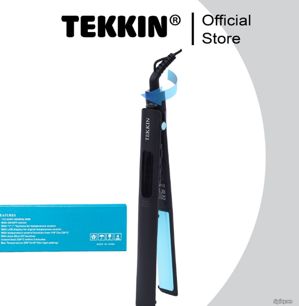 Máy Duỗi Tóc Máy Tạo Kiểu Tóc 8 Mức Nhiệt TEKKIN TI-615 3 IN 1 | 5giay