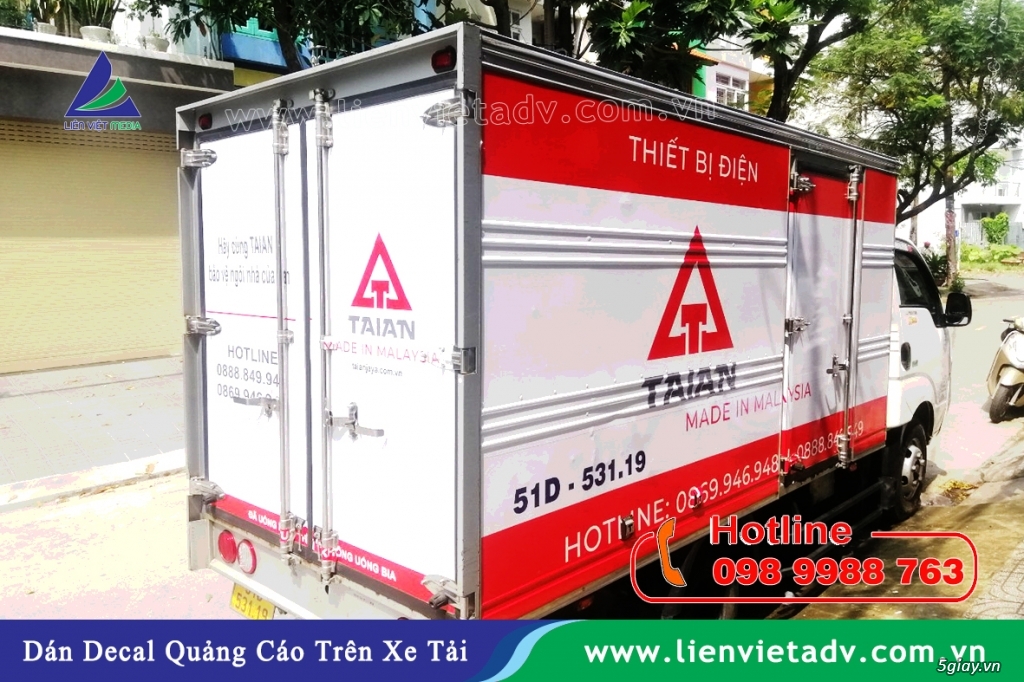 Dán Decal Quảng Cáo Trên Xe Tải Cho Cty Taian chuyên thiết bị điện | 5giay