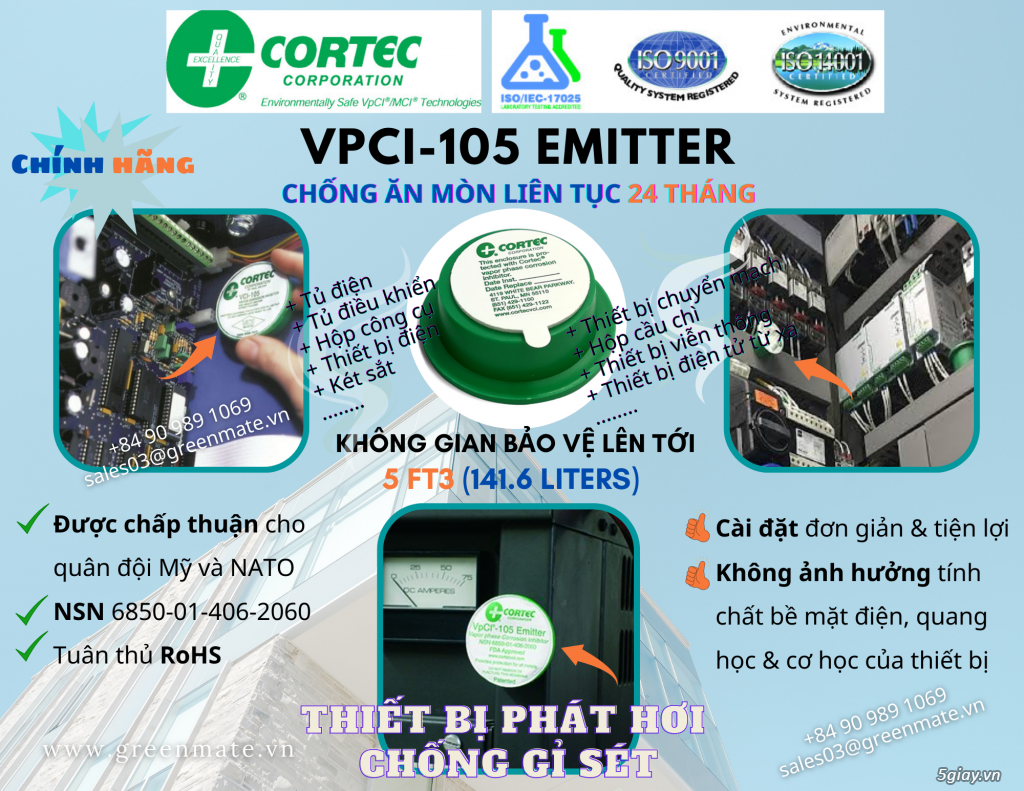 CORTEC VPCI 105/ 111 EMITTER - THIẾT BỊ PHÁT VCI CHỐNG ĂN MÒN/ GỈ SÉT ...
