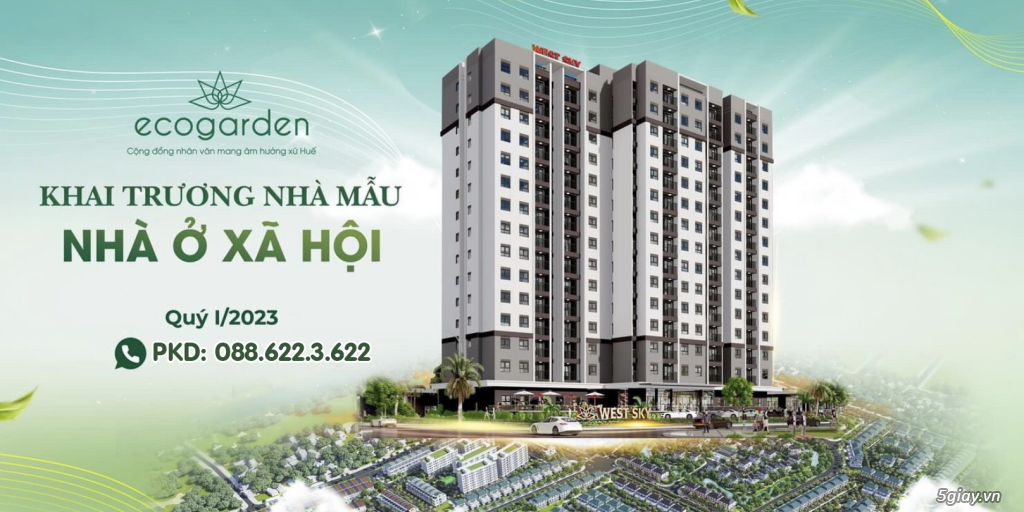 Ra mắt nhà ở xã hội West Sky Eco Garden Huế | 5giay