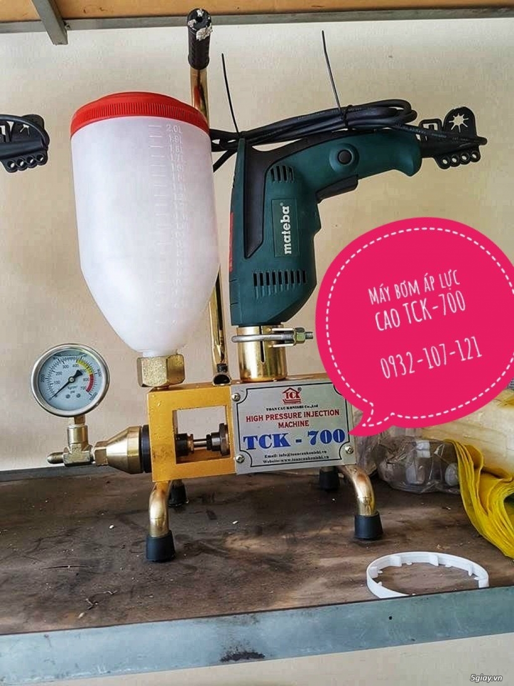 Máy bơm keo epoxy, pu foam chống thấm tck500 tck 710 tck 499 | 5giay