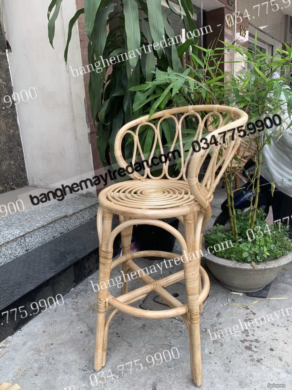 Ghế bar bàn đảo song mây tự nhiên cao cấp | 5giay