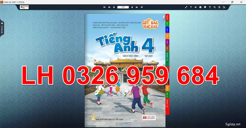 Phần mềm sách điện tử iTools tiếng ANh 4 Global Success | 5giay
