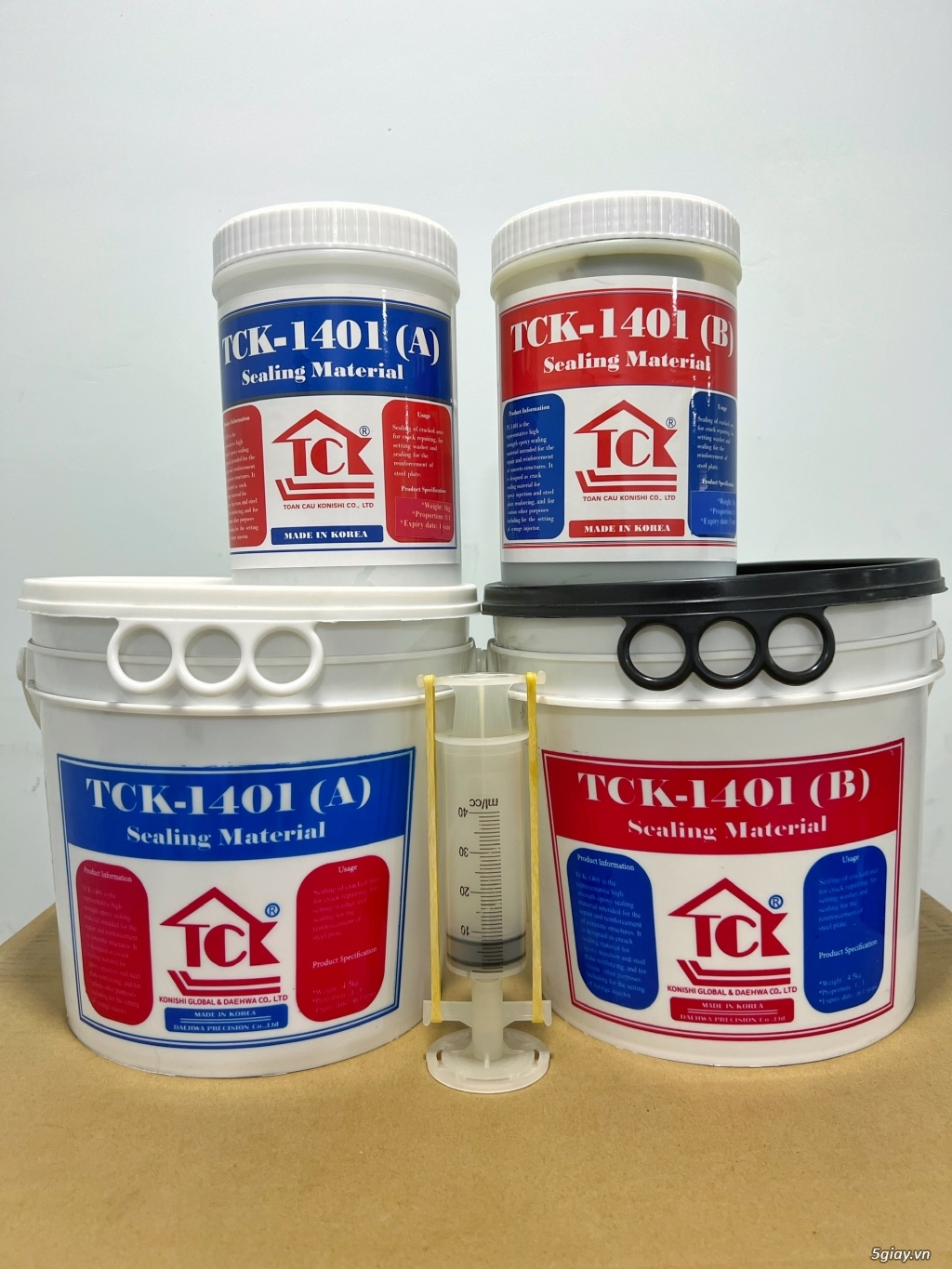 Epoxy TCK 1401 trám trét bề mặt bê tông khô | 5giay