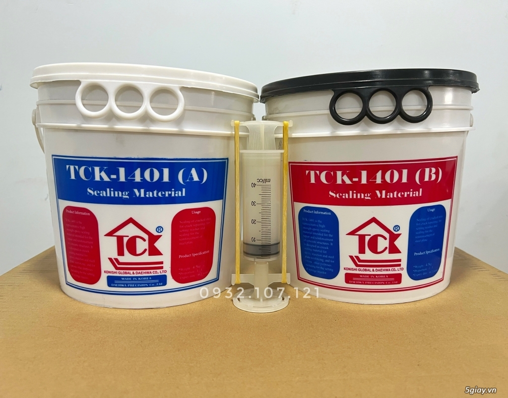 Epoxy TCK 1401 trám trét bề mặt bê tông khô | 5giay