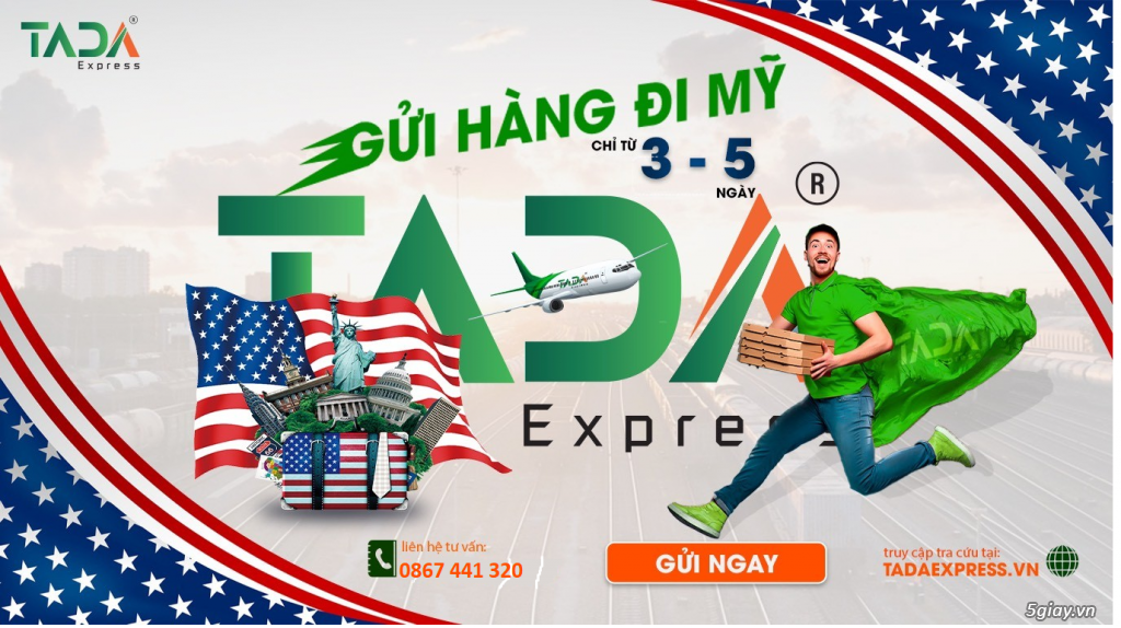 TADA EXPRESS GỬI HÀNG SANG MỸ | 5giay
