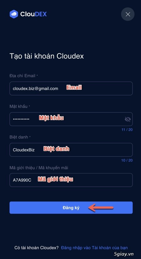 [HOT] Đăng ký tài khoản Cloudex miễn phí - an toàn | 5giay