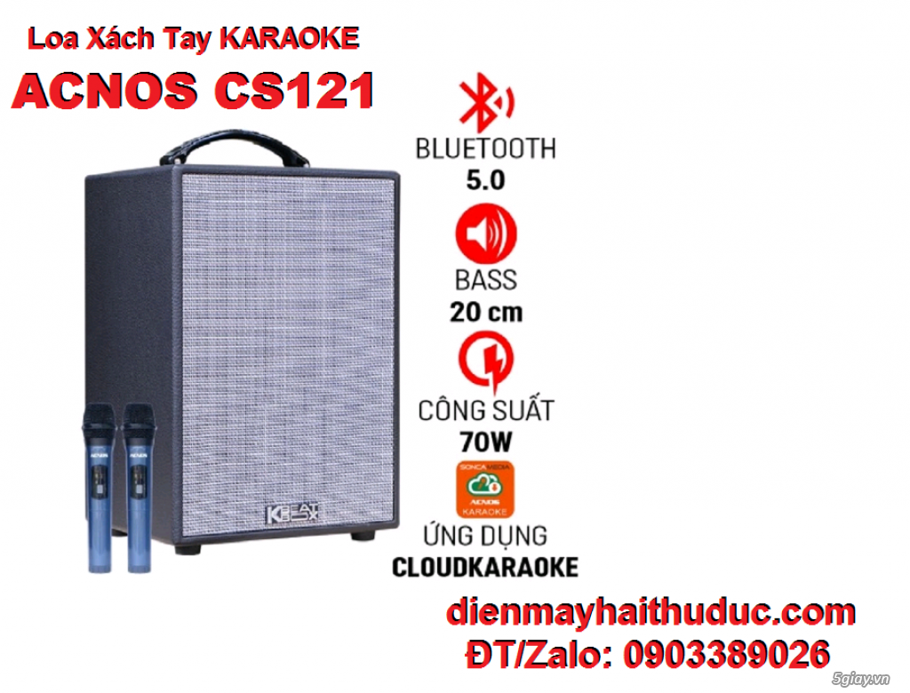 Loa Karaoke cực gọn Acnos Kbeatbox CS121 giảm giá thật 10% | 5giay