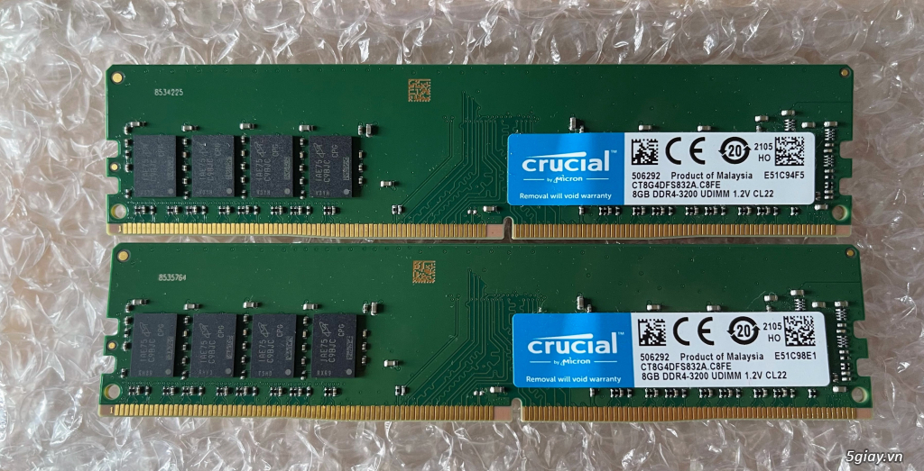 Ram Crucial DDR4-3200, 16Gb (Kit 8Gbx2 ) | 5giay