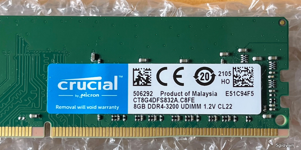 Ram Crucial DDR4-3200, 16Gb (Kit 8Gbx2 ) | 5giay