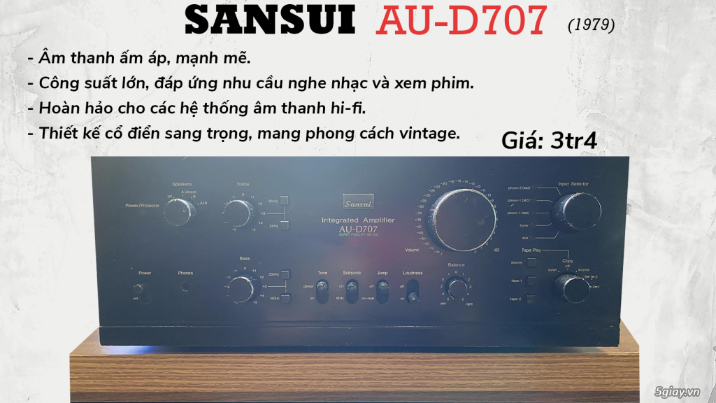 Sansui AU-D707 Hoạt động hoàn hảo, ngoại hình 95% | 5giay