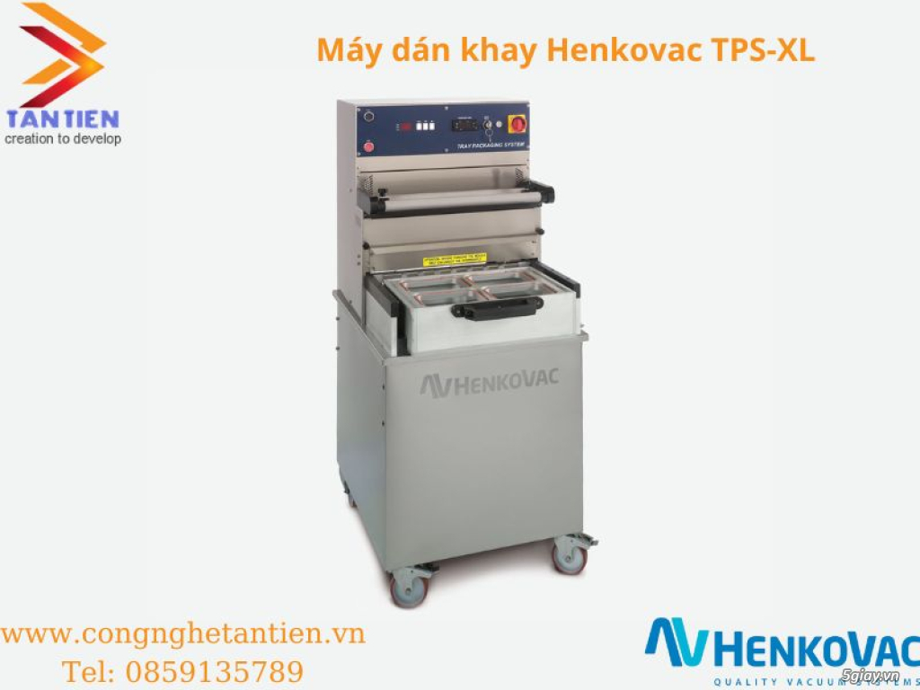 Máy dán khay bán tự đông Henkovac TPS XL | 5giay
