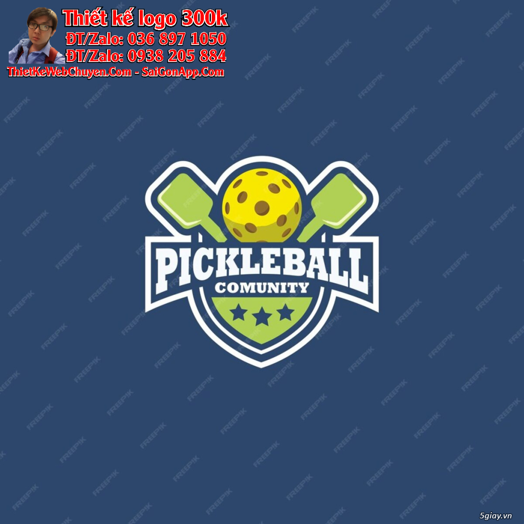 Thiết Kế Logo CLB Pickleball, giá rẻ 300k ĐẸP CHUYÊN NGHIỆP | 5giay