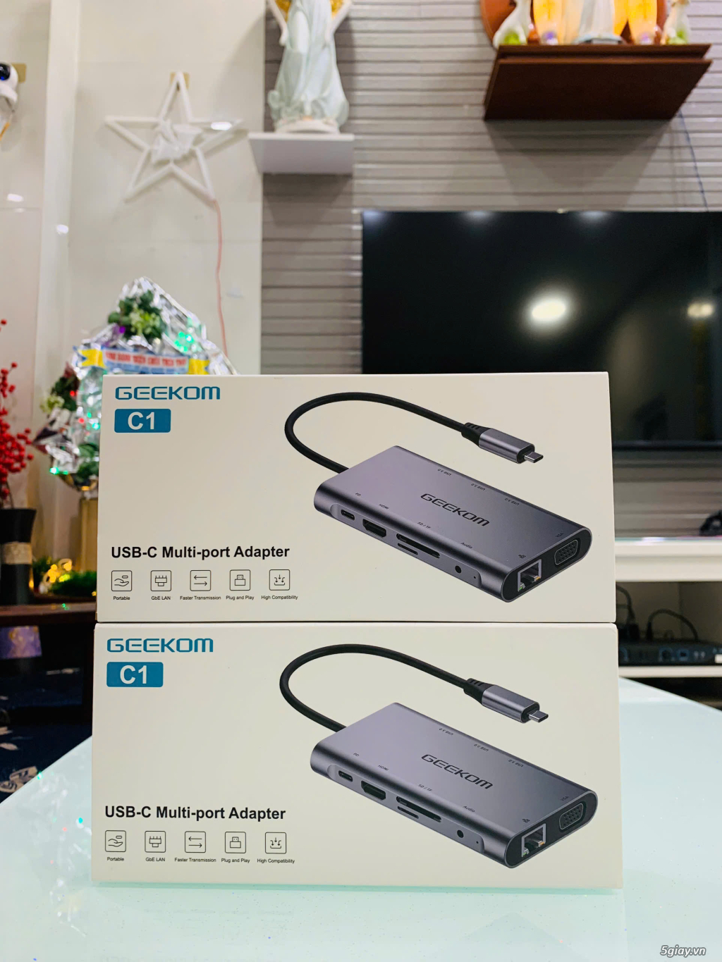 Bộ chia HUB - USB C 10 trong 1 GEEKOM hàng Mỹ nguyên Seal | 5giay